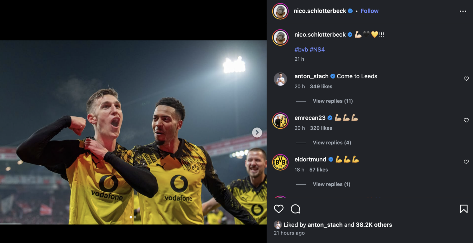 Anton Stach tells Nico Schlotterbeck: "Come to Leeds"